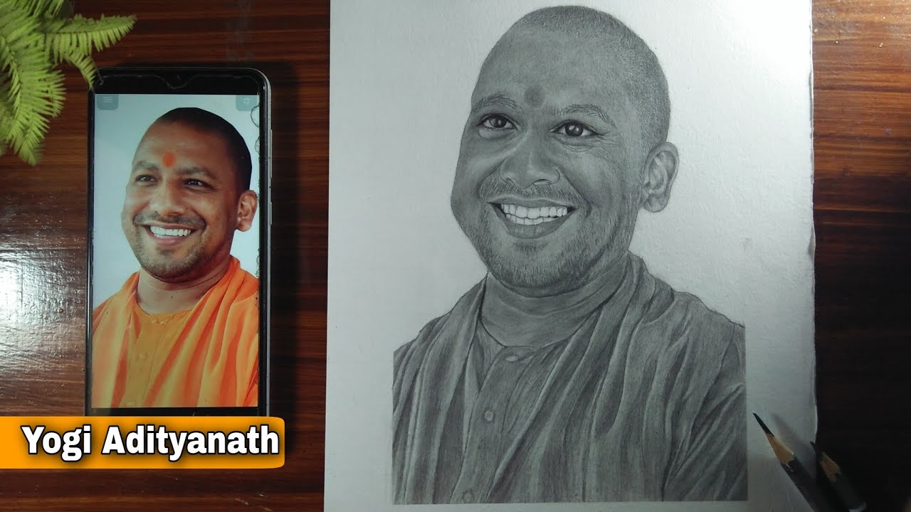 CM Yogi Adityanath Drawing |Full Tutorial |Step by step | # ...
