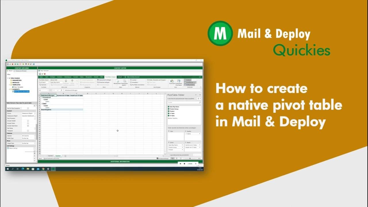 Mail & Deploy Quickie: How to create a native pivot table in Mail & Deploy - YouTube
