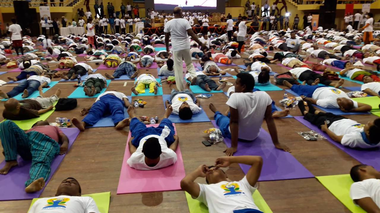 A session of Common Yoga Protocol at 2nd International Day of Yoga 2016 ...