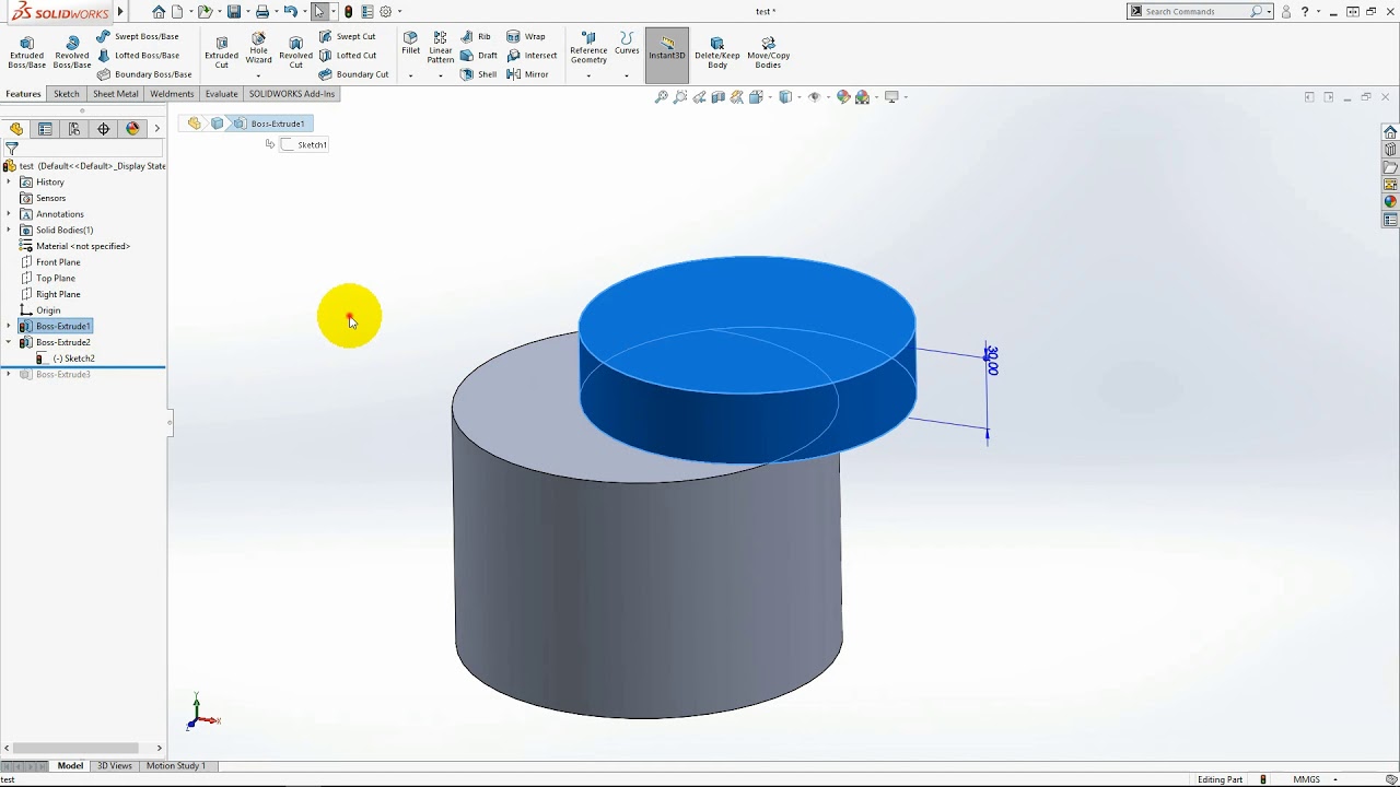 Solidworks Tutorial (Pull Down Menu and Heads Up View #7) - YouTube