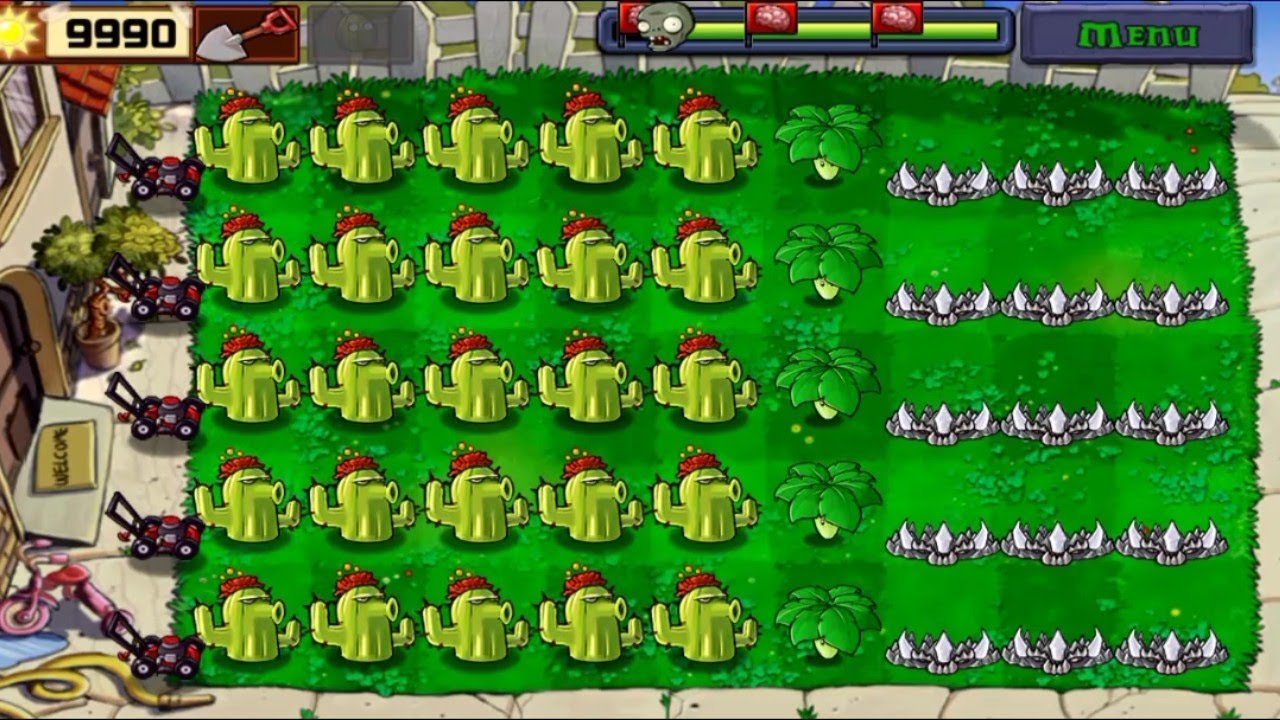 Pvz Hack | Cactus & Spikerock vs All Zombies Gameplay Full HD | Plants ...