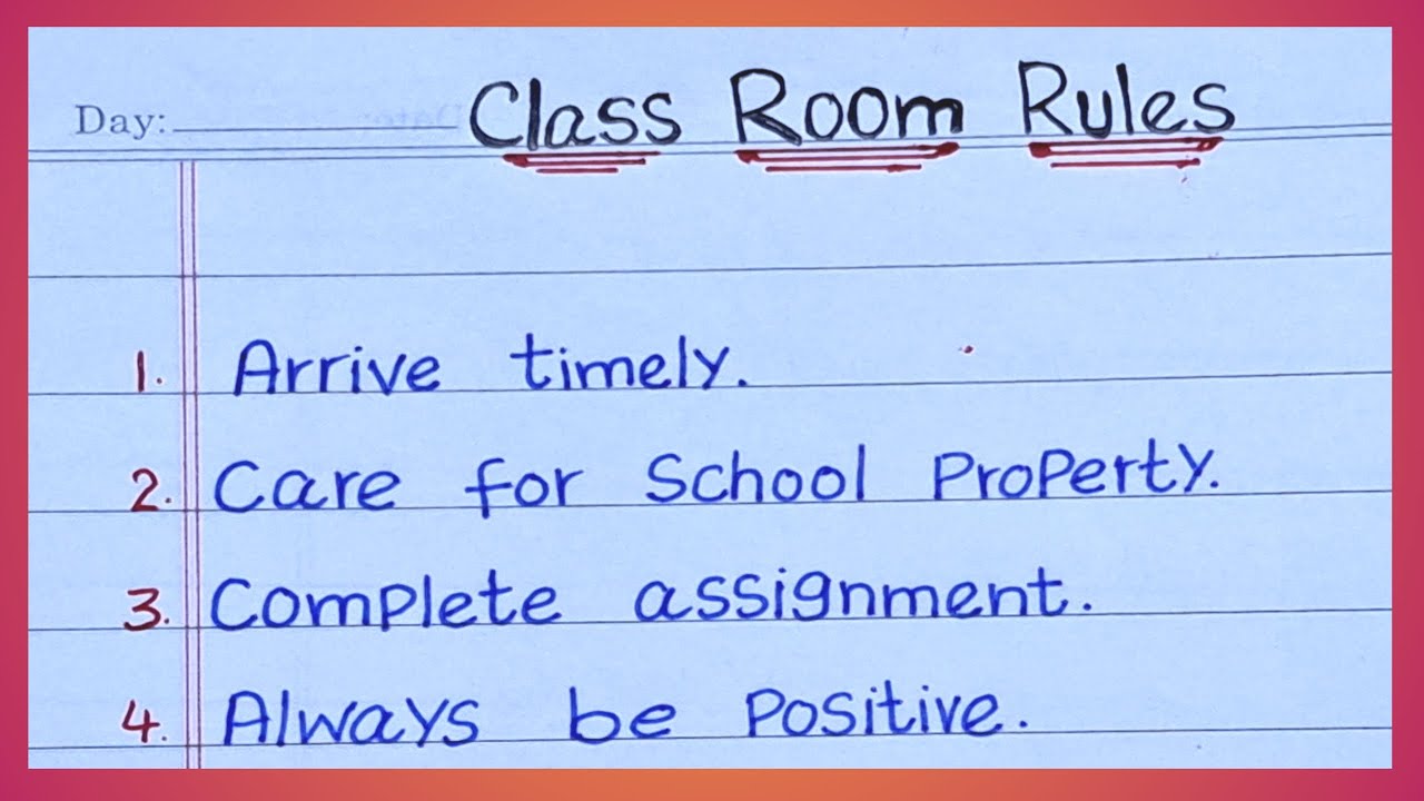 30 Rules of Class room | Classroom rules | Discipline in the Class ...