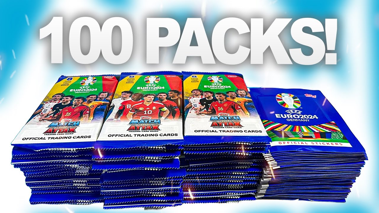 Opening 100 PACKS of Topps EURO 2024 CARDS & STICKERS! - YouTube