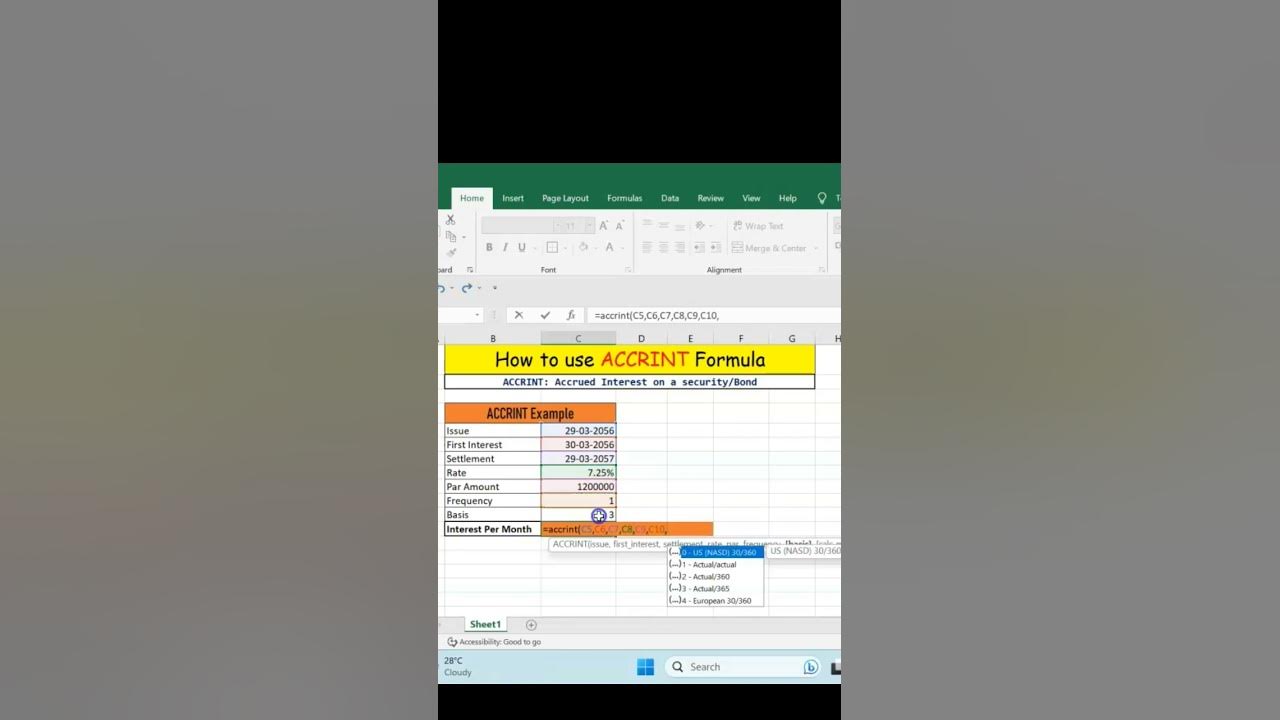 Excel ACCRINT Formula Tutorial How To Calculate Accrued Interest excel-accrint-formula-tutorial-how-to-calculate-accrued-interest