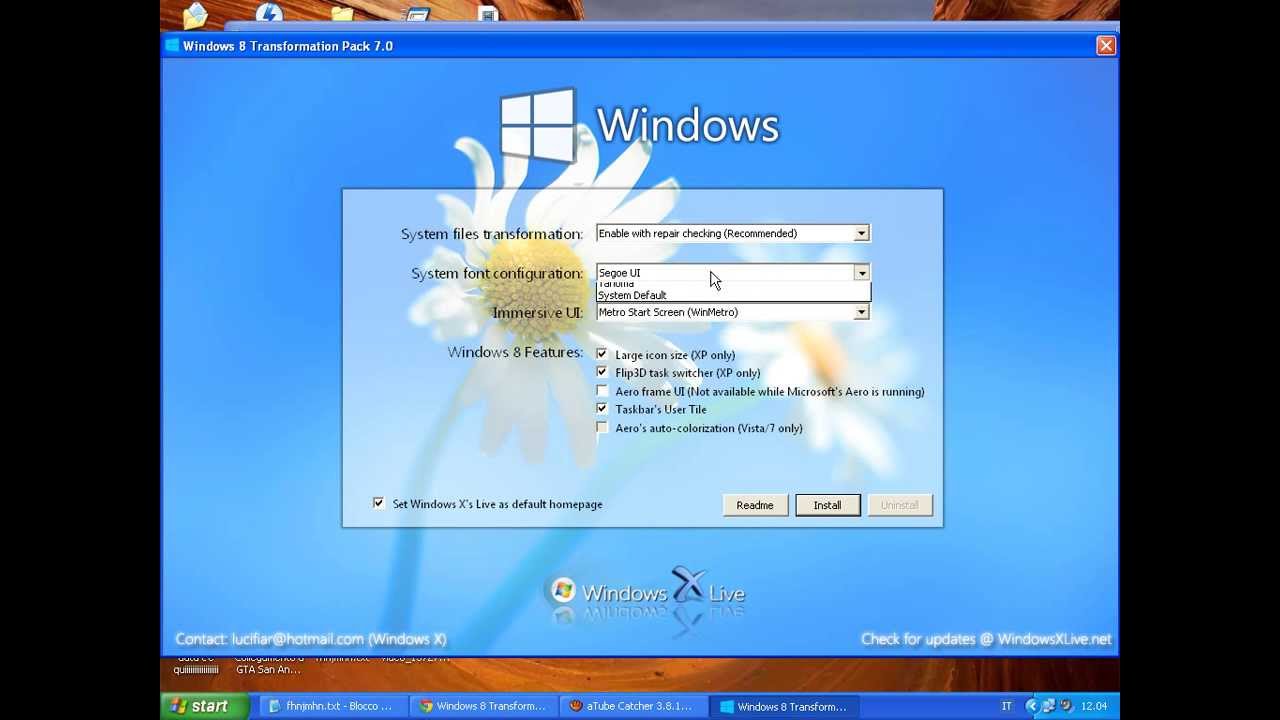 Come trasformare Windows XP/Vista/7 in Windows 8(trasformation Pack 7.0 ...