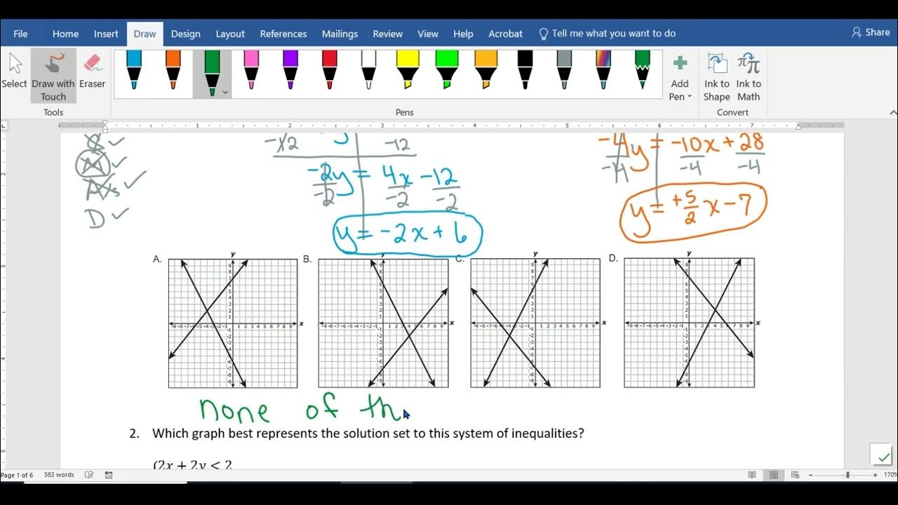 Algebra 1 Unit 4 Test Review 1 thru 15 - YouTube