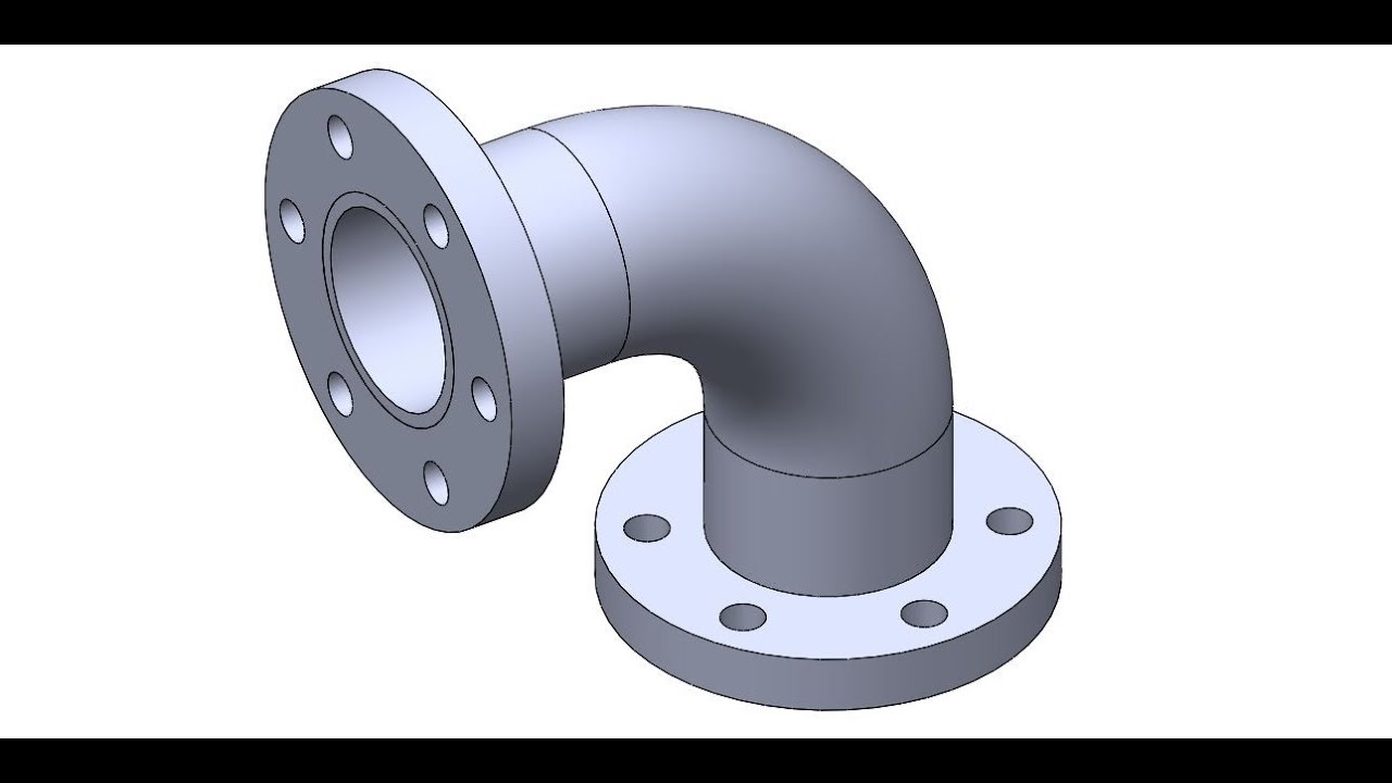 SolidWorks Tutorial #008 - double flanged elbow - Çift Flanşlı Dirsek ...
