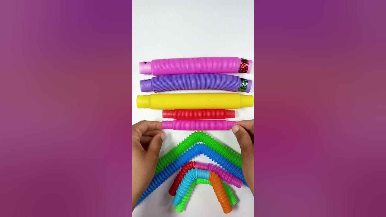 Stretching long Pop tube #asmr #satisfying #creative #poptubesound #diy ...