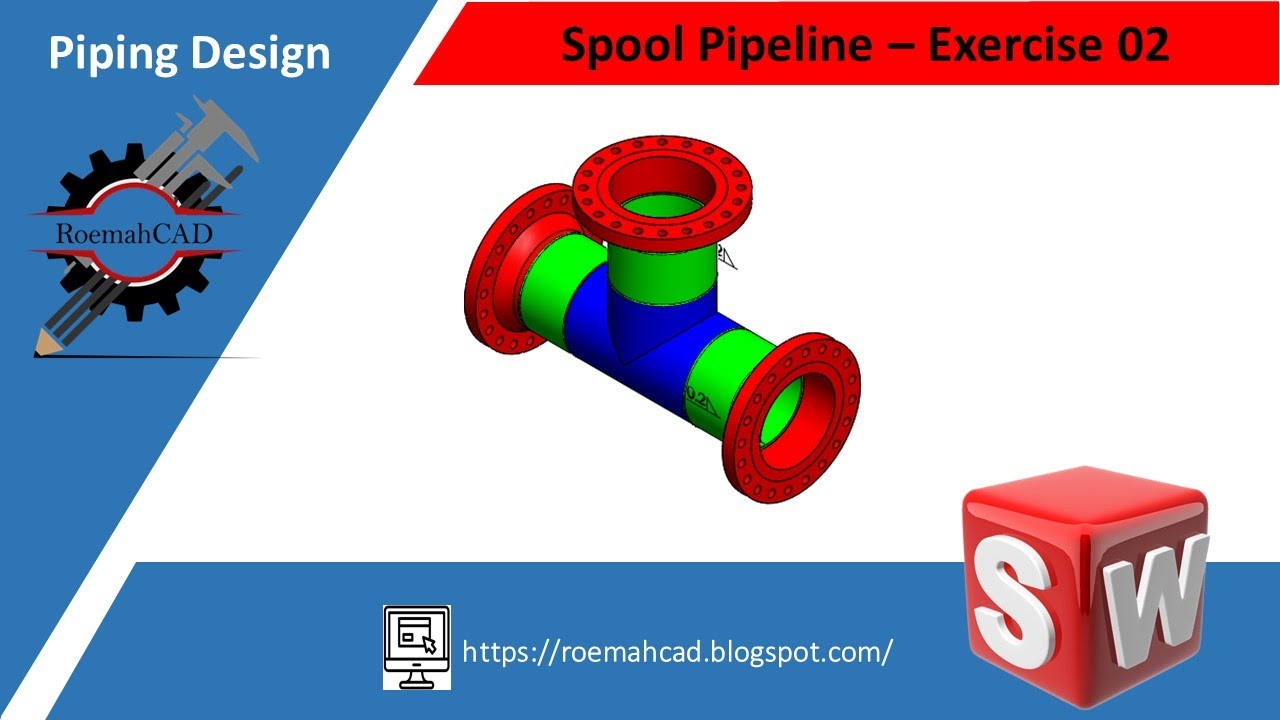 Spool Pipeline 02 design using SolidWorks_RoemahCAD - YouTube