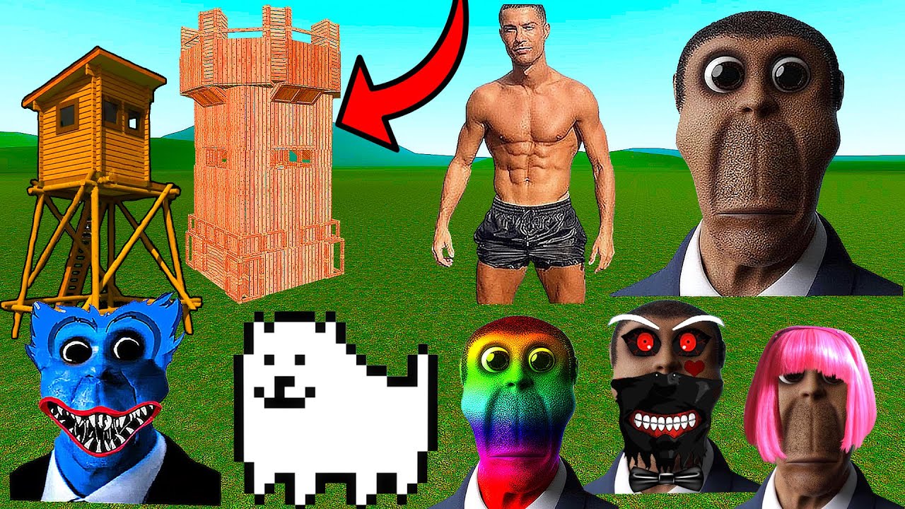 Real Obunga, Cristiano Ronaldo, Annoying Dog Family Nextbots VS My ...