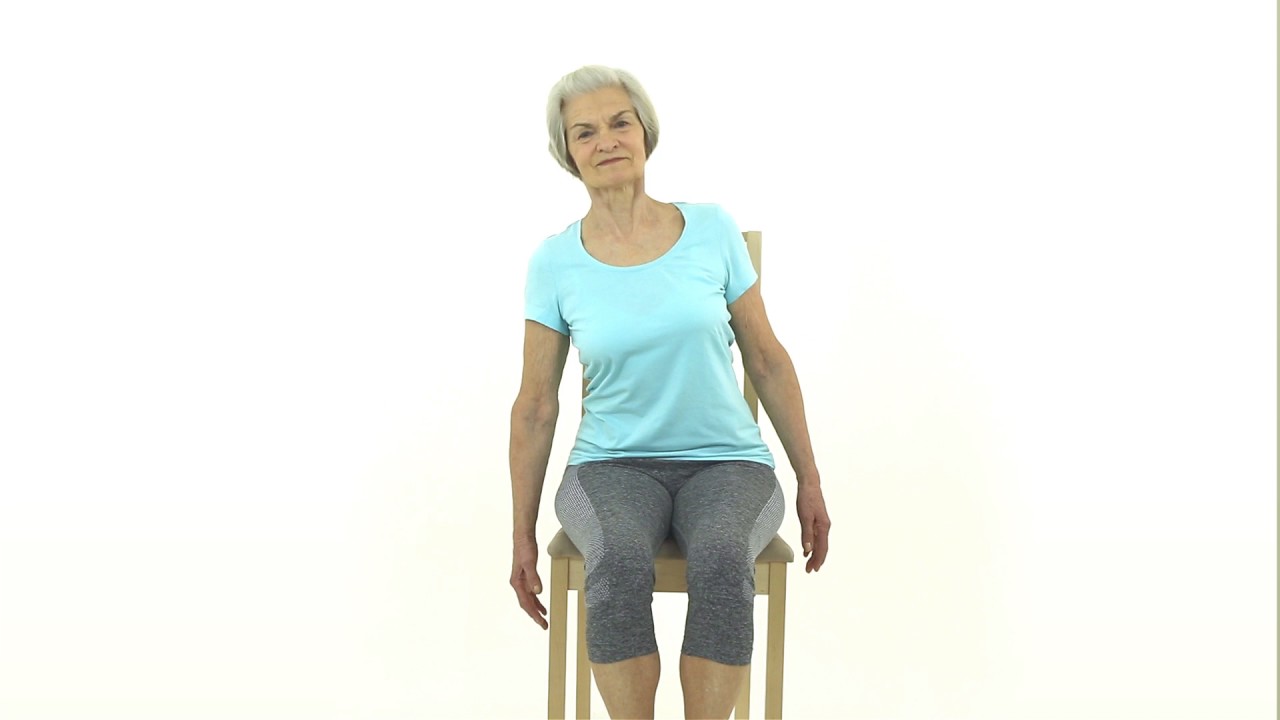 Falls Prevention: Back Side-Bends Sitting - YouTube