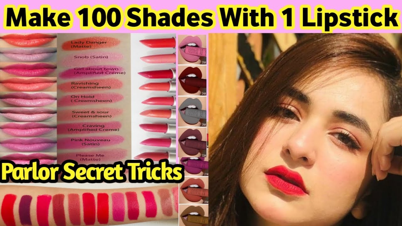 Parlor Secret Lipsticks Shade Mixing||How To Make 101+ Shades With In 1 Lipstick💋💄 - YouTube