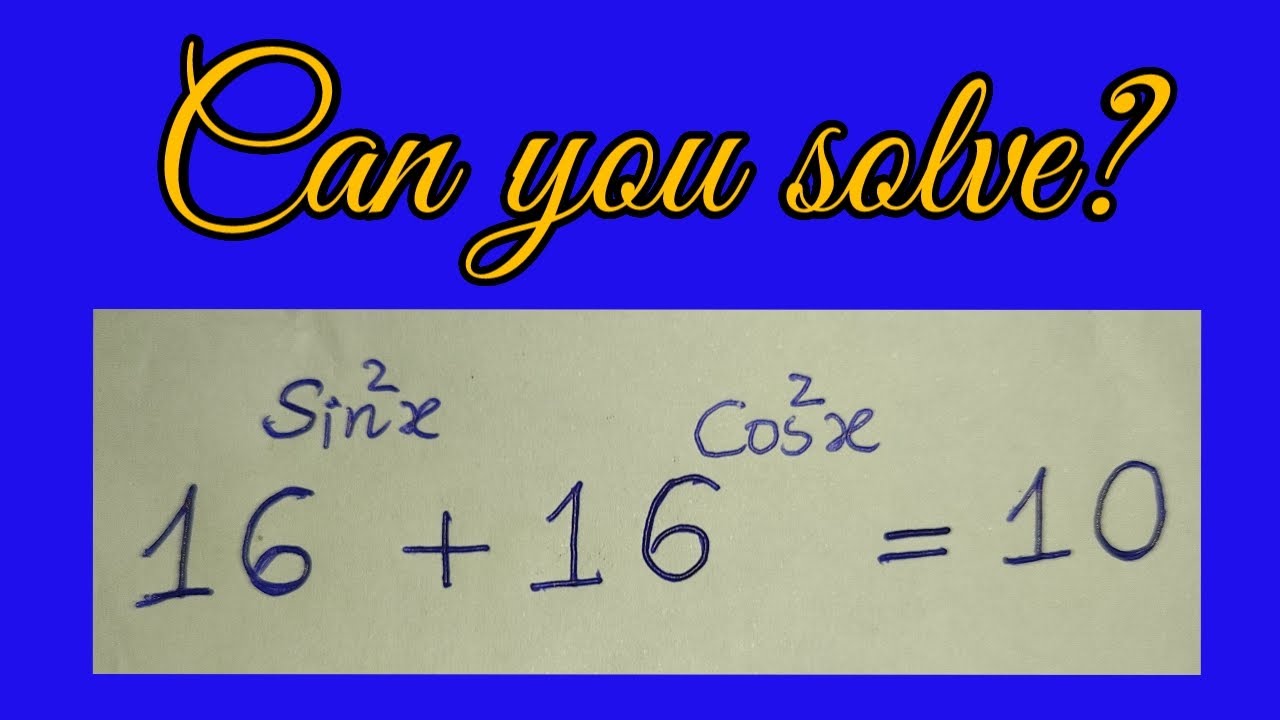 Math Olympiad Problem | Nice Exponential Equation | Math Olympiad ...