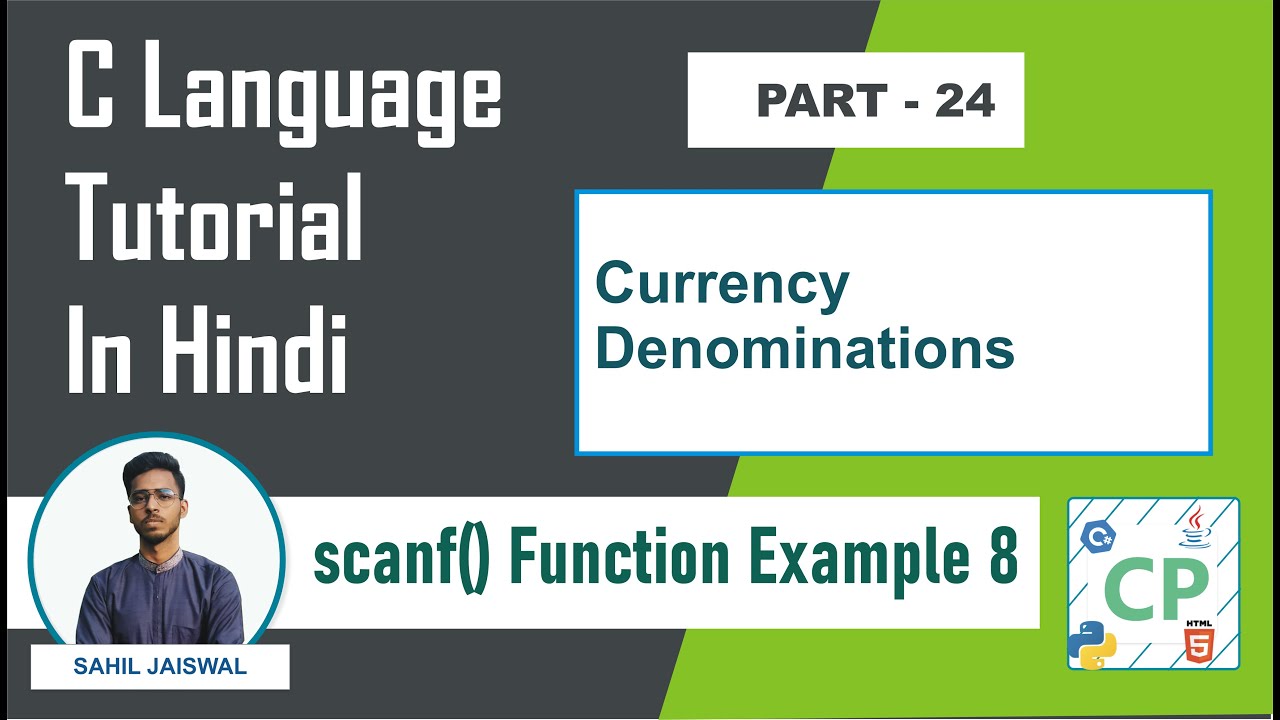 C Program of Currency Denominations | C Tutorial for Beginners | Coders ...