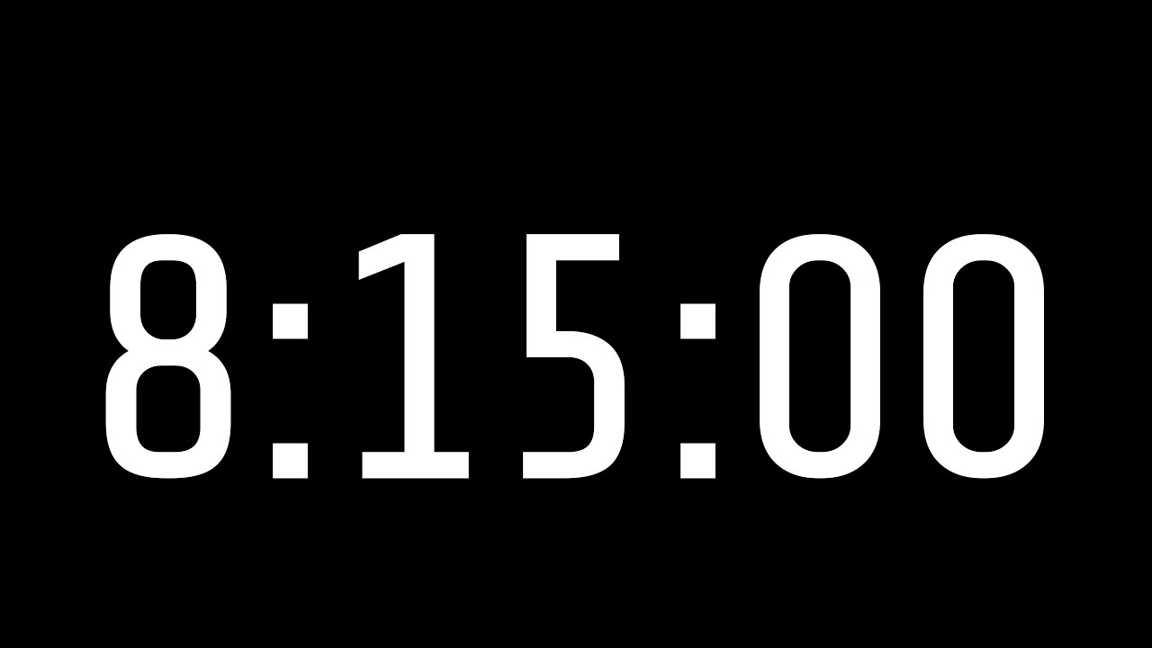 8h 15m Timer – 495 Minute Countdown | Dark Screen, Deep Work, Classroom Timer, Relaxing ...