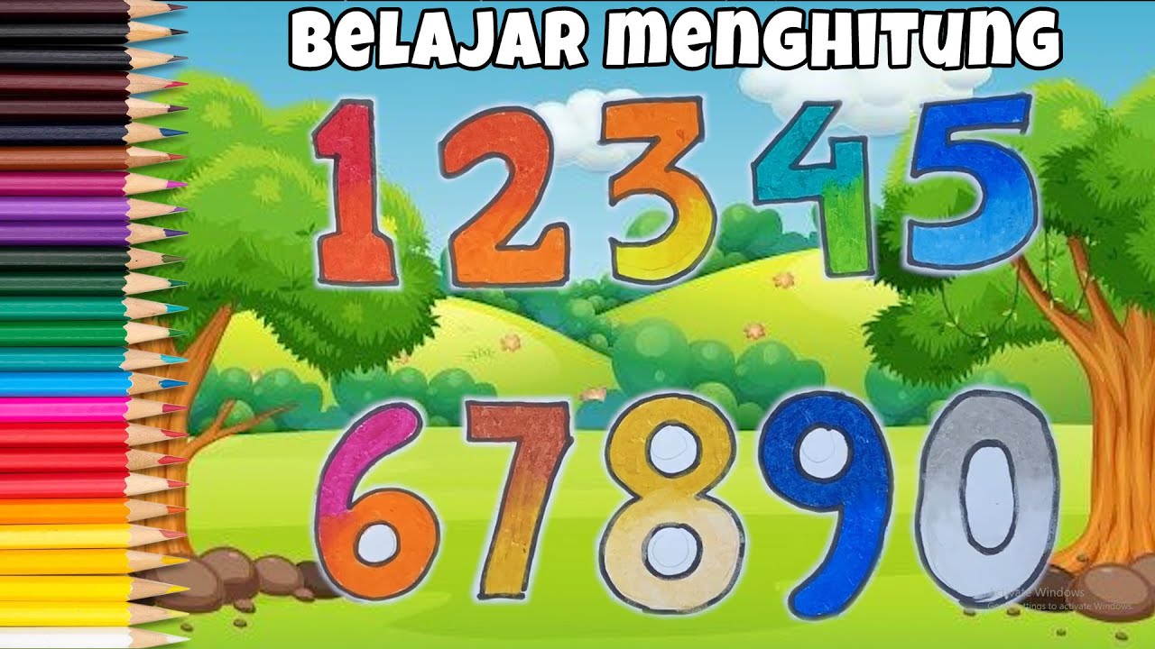 Belajar Menggambar dan Mewarnai Angka 1 sampai 10 - How to draw and ...