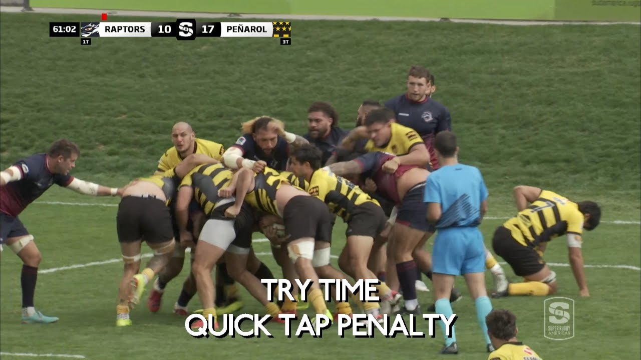 Santiago Alvarez Try Time Quick Tap American Raptors vs Penarol ...