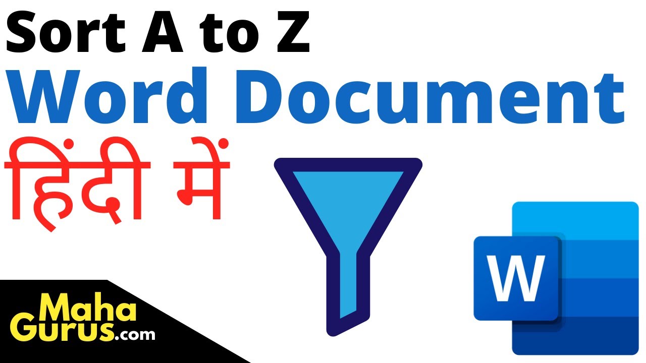 How to Sort A to Z in Microsoft Word | format | Filter A to Z in MS ...