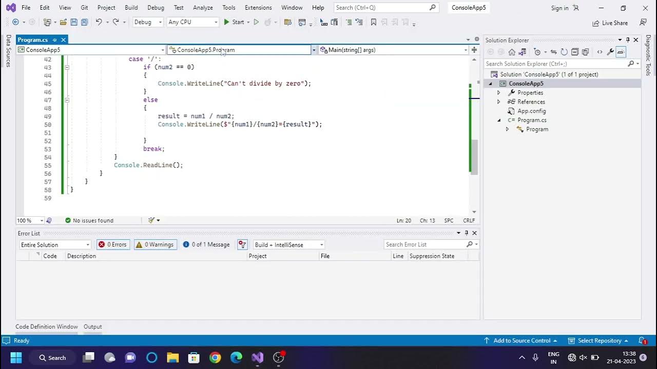 Calculator Program in C# (Console Application) - YouTube