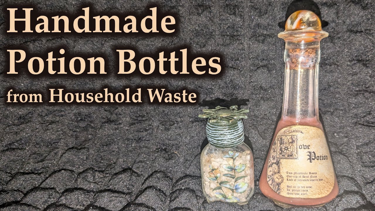 DIY Potion Bottles from Household Waste 05: Love Potion & Crystal Chips ...