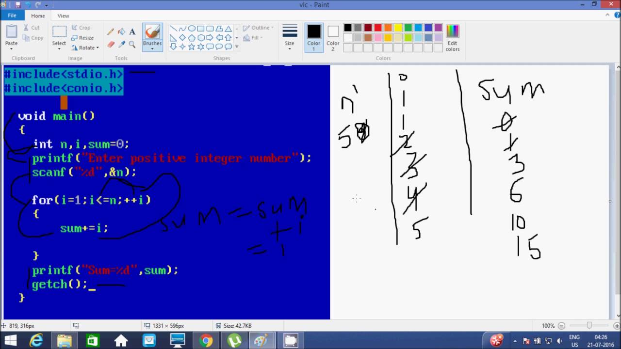 C Program To Find The Sum Of First N Natural Numbers YouTube