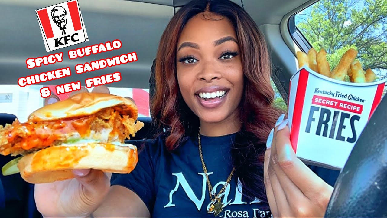 KFC SPICY BUFFALO CHICKEN SANDWICH & NEW FRIES | Food Review - YouTube