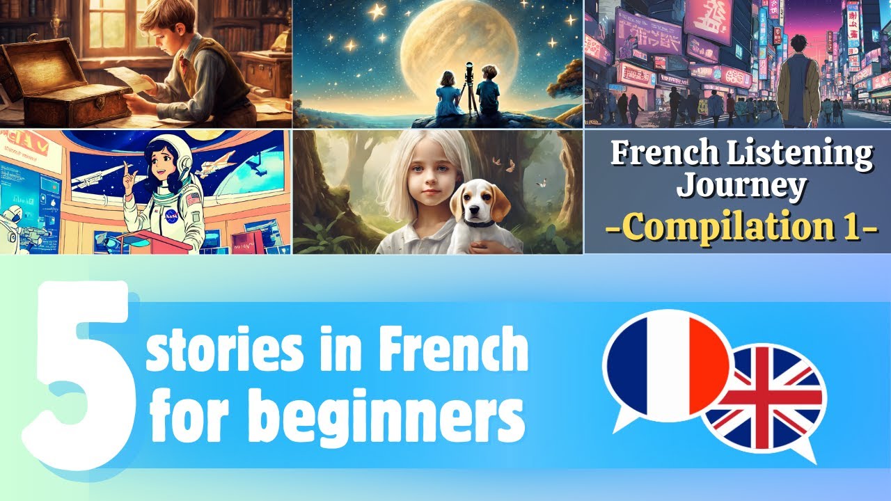 Compilation of 5 Simple Stories in FRENCH for beginners (A1-A2) - YouTube