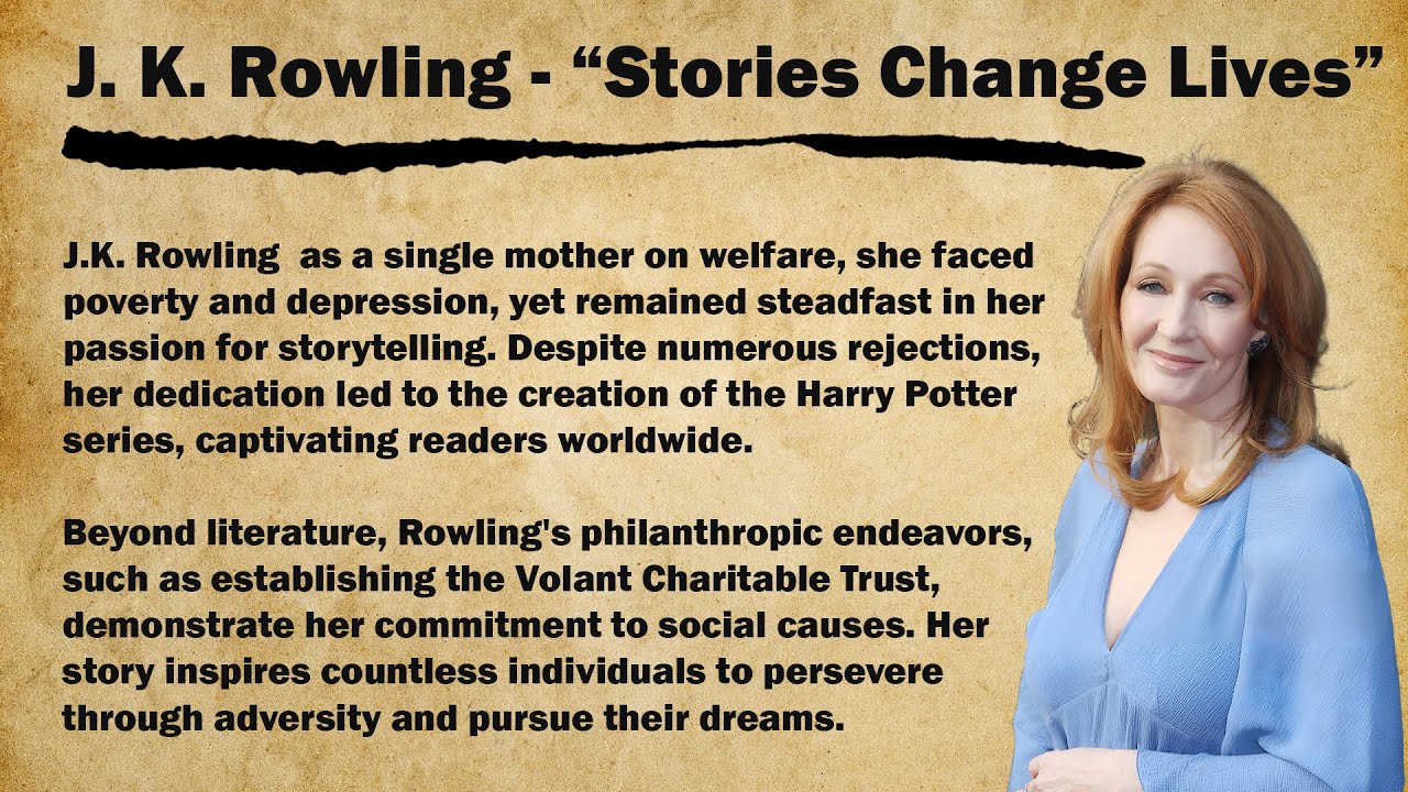 Learn English with J.K. Rowling Life Story | English Story for ...