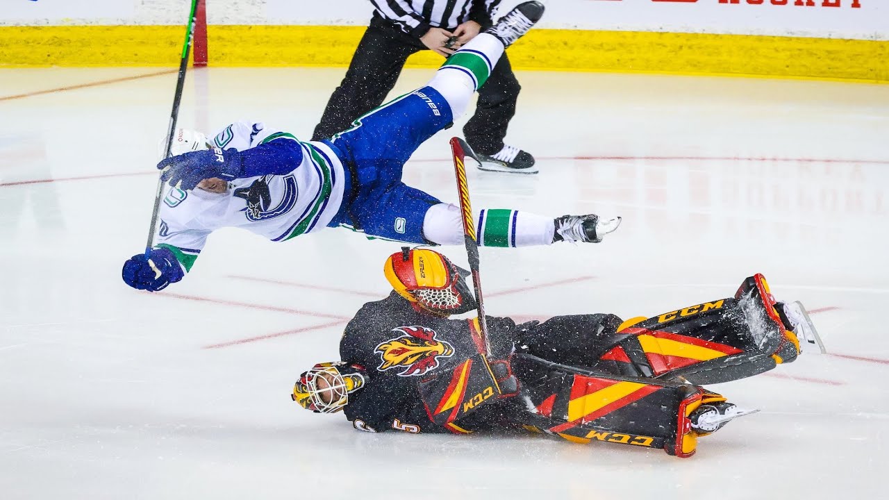 NHL Flying Poke Check Fails - YouTube