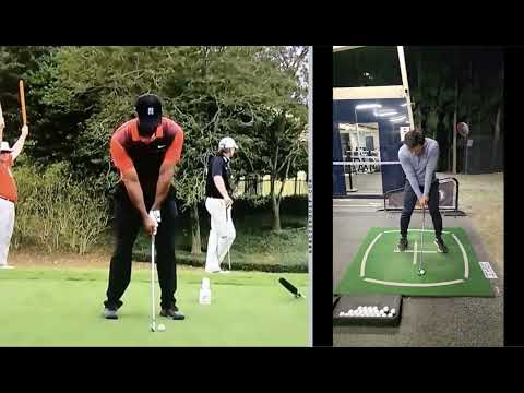 Sam learning to lever the club like Tiger Woods - YouTube