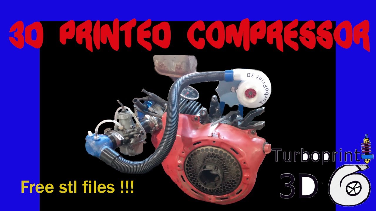 Engine Testing 3D Printed Supercharger ( free files in description ...
