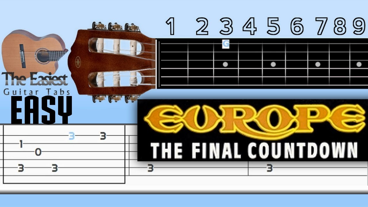 Europe - The Final Countdown Guitar Tab - YouTube