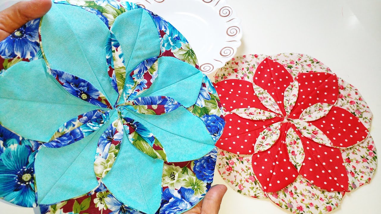 How To Make Fabric Folded Flower | DIY Placement | Thuy Craft - YouTube