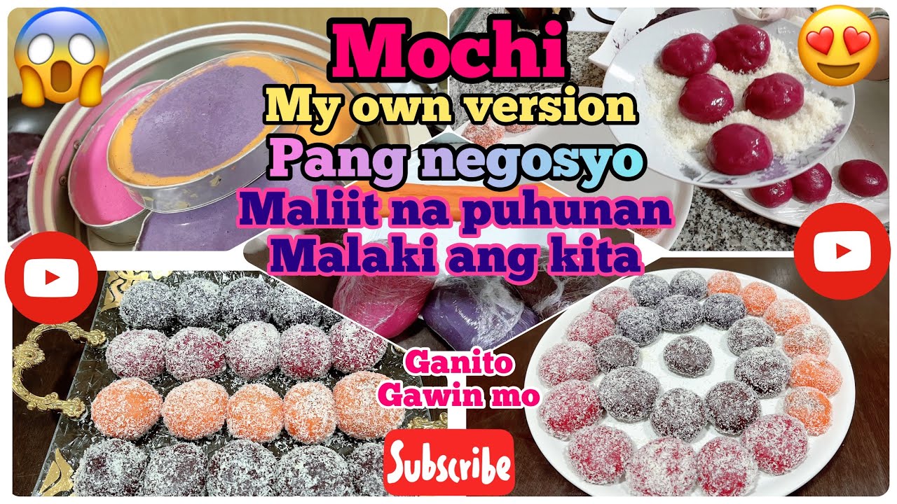 How to make Mochi my own version with camote halaya filling patok pang ...