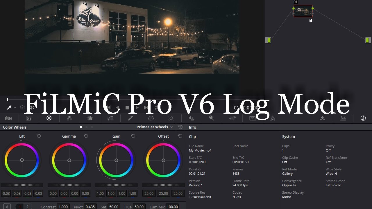 Mobile Movie iPhone 6s FiLMiC Pro Log Mode Davinci Resolve Low Light ...