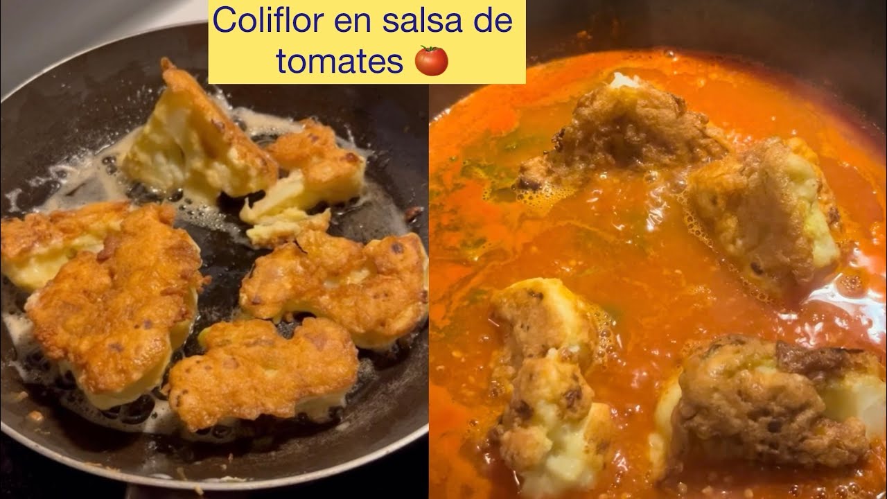 Como hacer coliflor sin capear en salsa de tomates . - YouTube