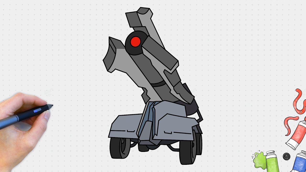 cómo dibujar el tanque láser mejorado en el baño de skibidi - YouTube