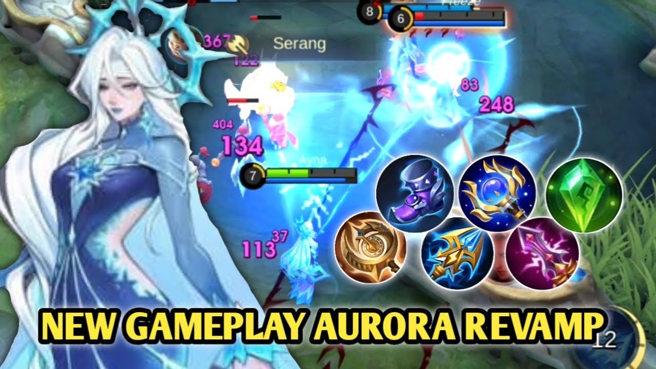 NEW GAMEPLAY COMBO SKILL AURORA REVAMP - MobileLegends - YouTube