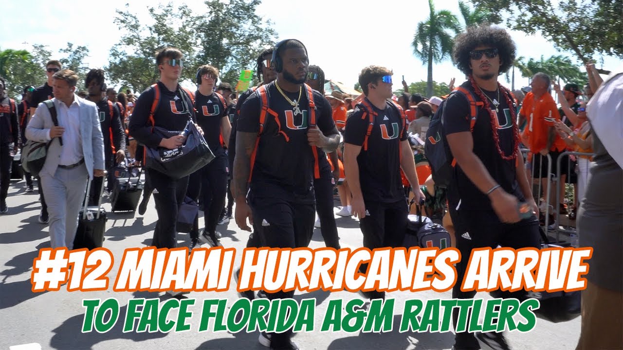 #12 Miami Hurricanes Arrive at Hard Rock Stadium to Face Florida A&M ...