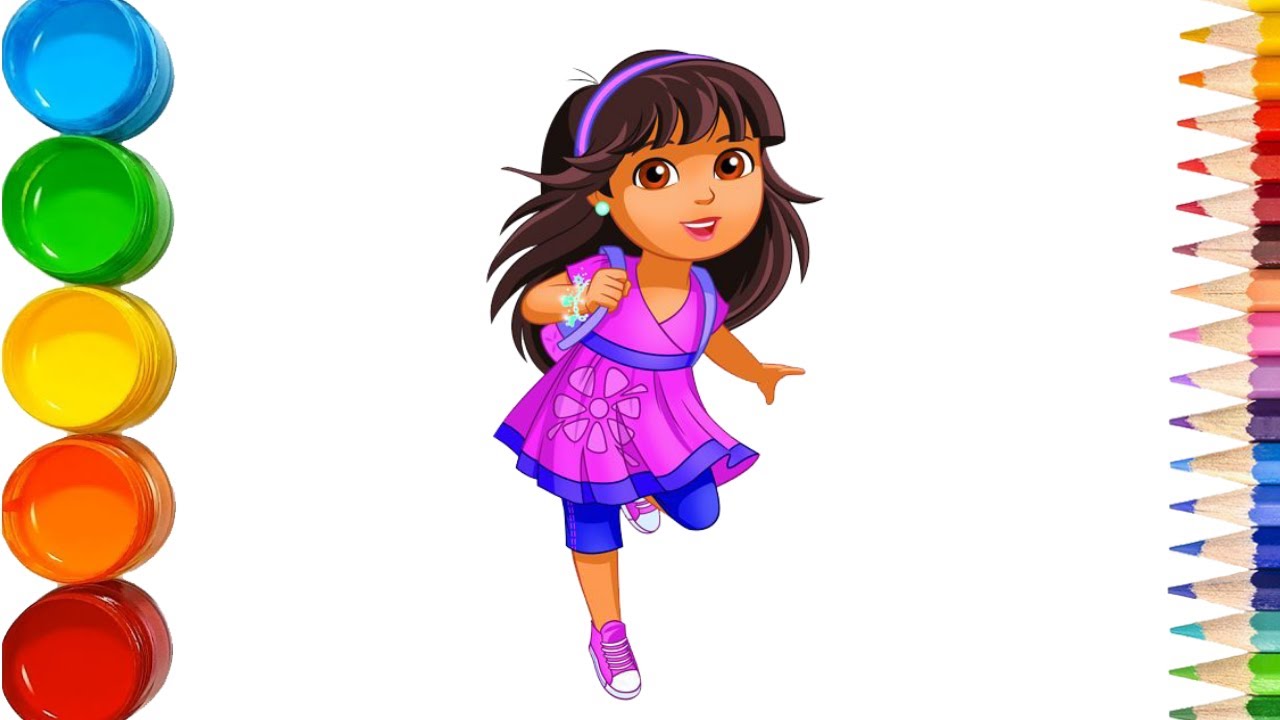 Dora drawing step by step | Dora the explorer drawing and coloring ...