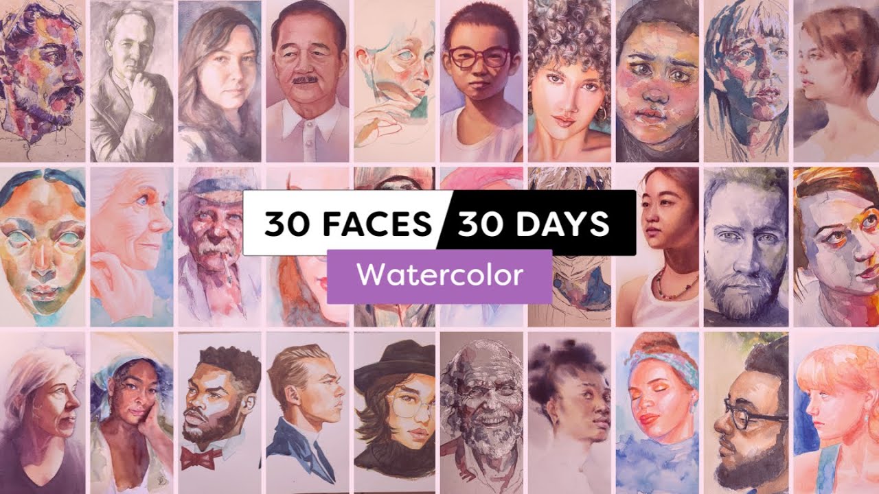 30 Faces/30 Days - Watercolor (04/22) - YouTube