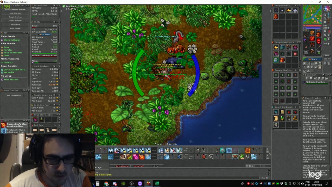 Catando a MIDNIGHT PANTHER ao Vivo - TIBIA - Live - YouTube
