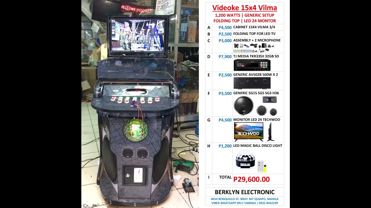VIDEOKE 15X4 VILMA | FOLDING TOP | LED 24 | TJ MEDIA TKR335 MAESTRO 2 ...