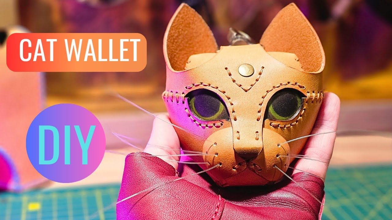 Escape Ordinary Wallets: Discover the DIY Leather Cat Wallet. Pattern. - YouTube