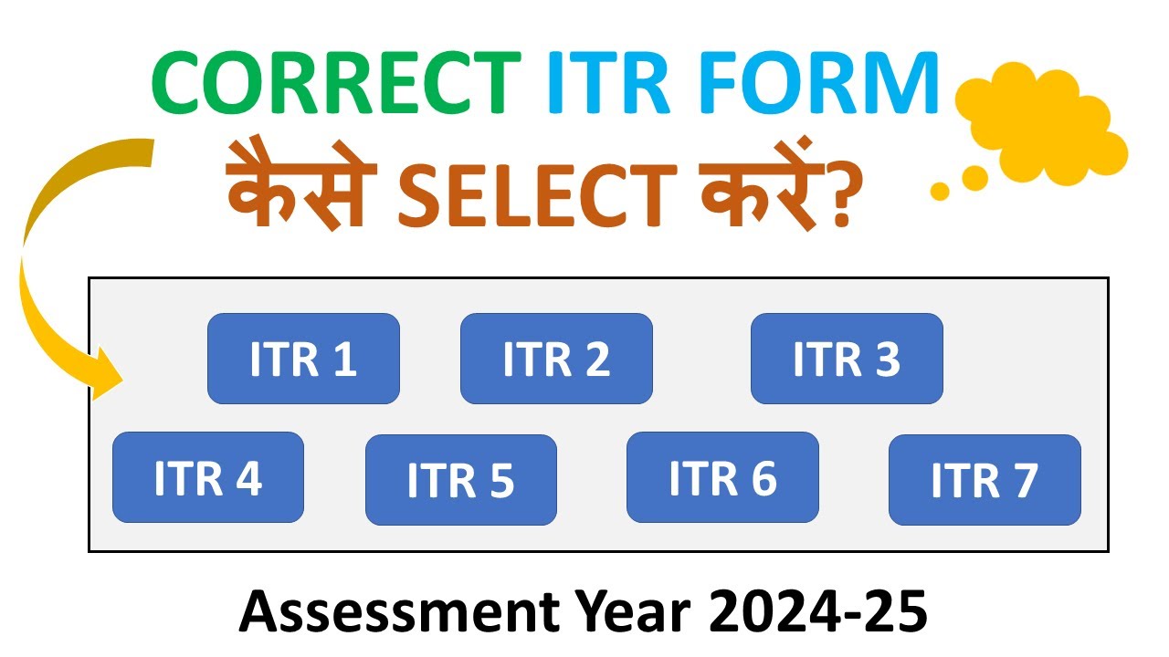 How to select CORRECT ITR Form | AY 2024-25 | CA. Jitendra Kumar - YouTube