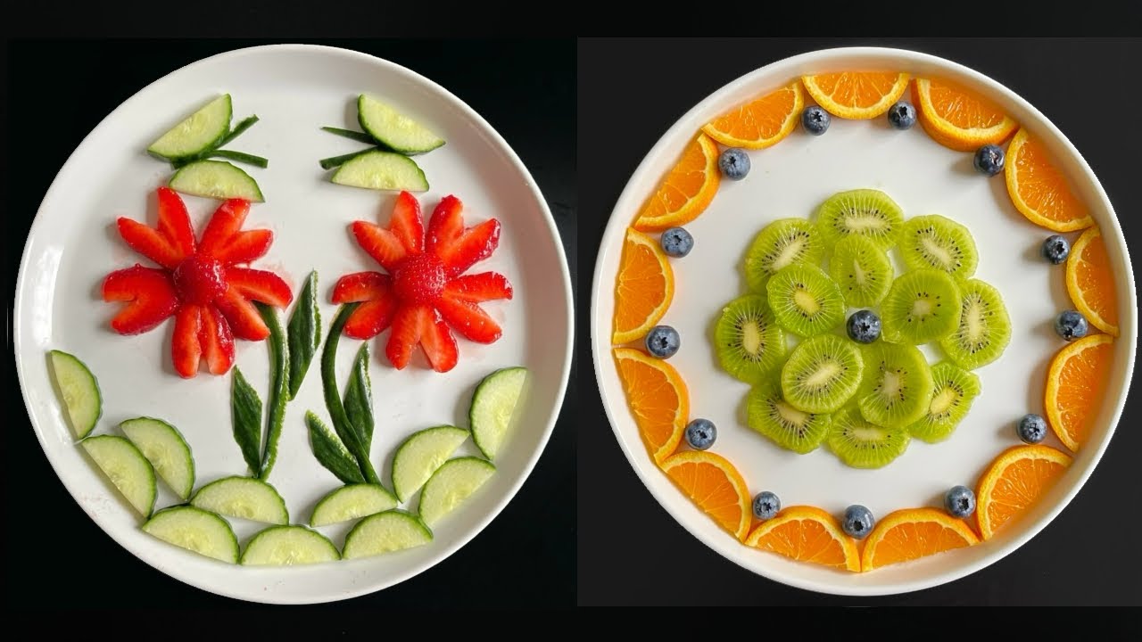 2 Beautiful Fruits Decoration /Gaye Holud’s Fruit Decoration /Fruit Plate Decoration /Easy Fruit ...