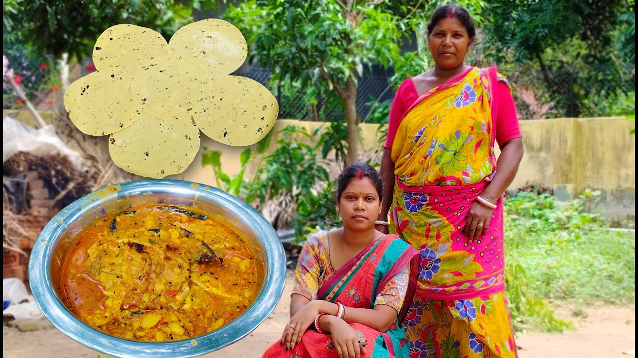 PAPAD ALU CURRY | how to make papad curry recipe in village style ...