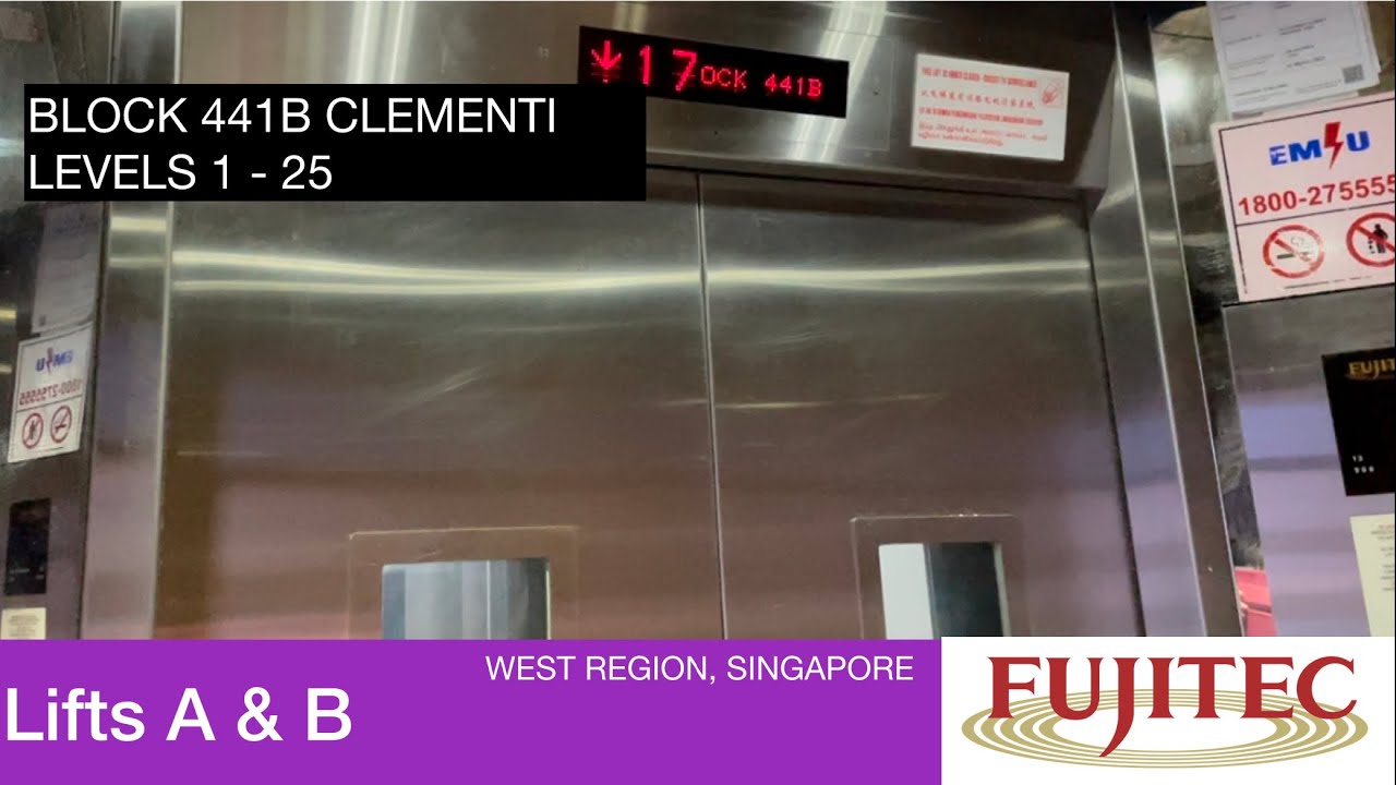 HDB Block 441B Clementi || Fujitec Elevator (Lifts A & B) - YouTube