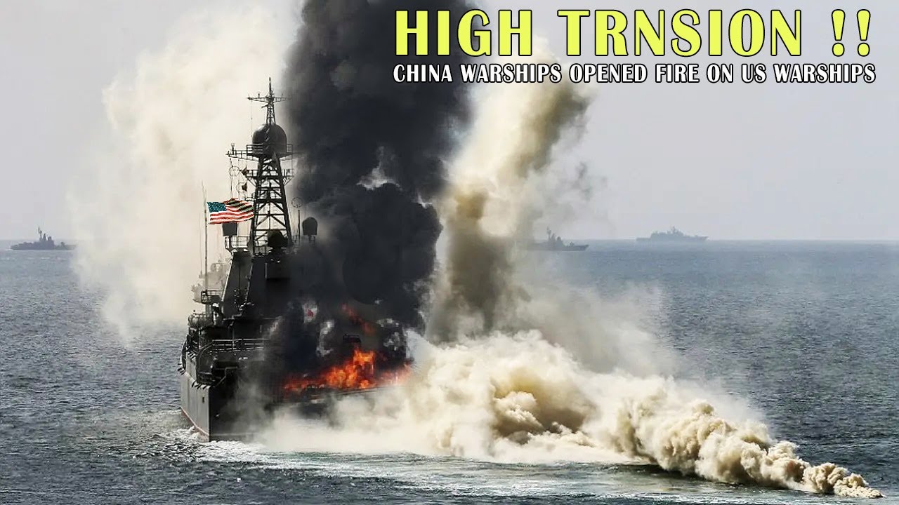 High Tension!! China warships opened fire on US warships Near Taiwan ...