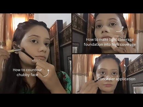 How to contour chubby or broad face | make light coverage foundation ...